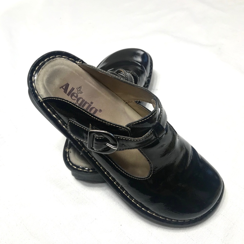 Alegria Mary Jane Black Patent Leather Clogs 41 - Gem